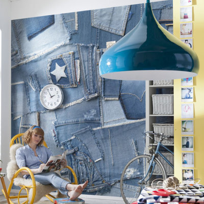 Brewster Home Fashions Komar Jeans Wall Mural | Wayfair