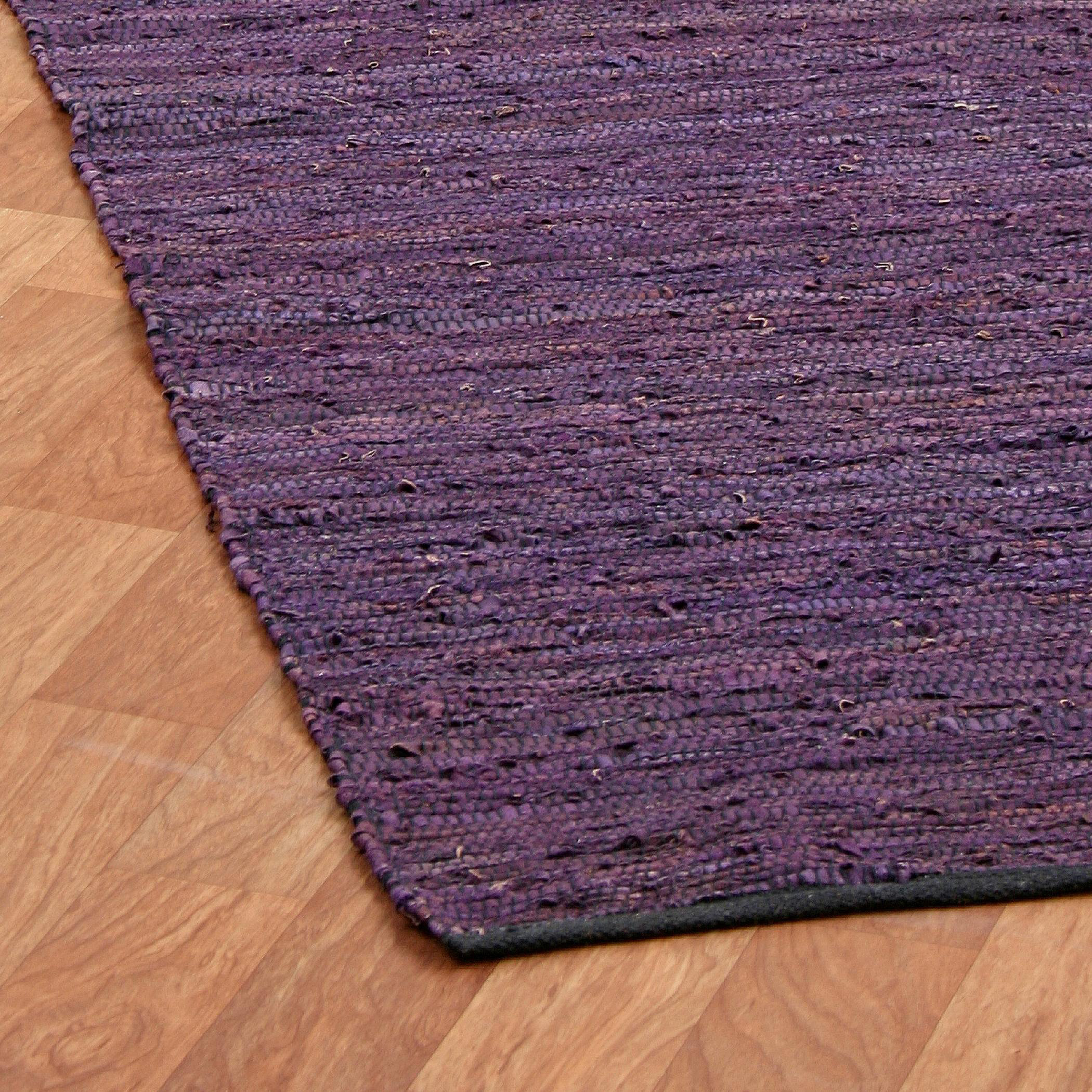 St. Croix Matador Leather Chindi Purple Rug & Reviews | Wayfair