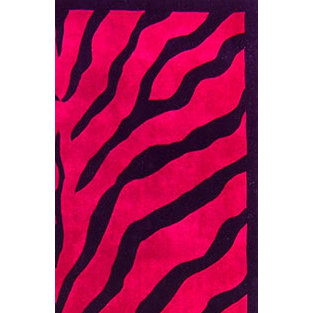 American Home Rug Co. African Safari Pink/Black Zebra Print Area Rug ...