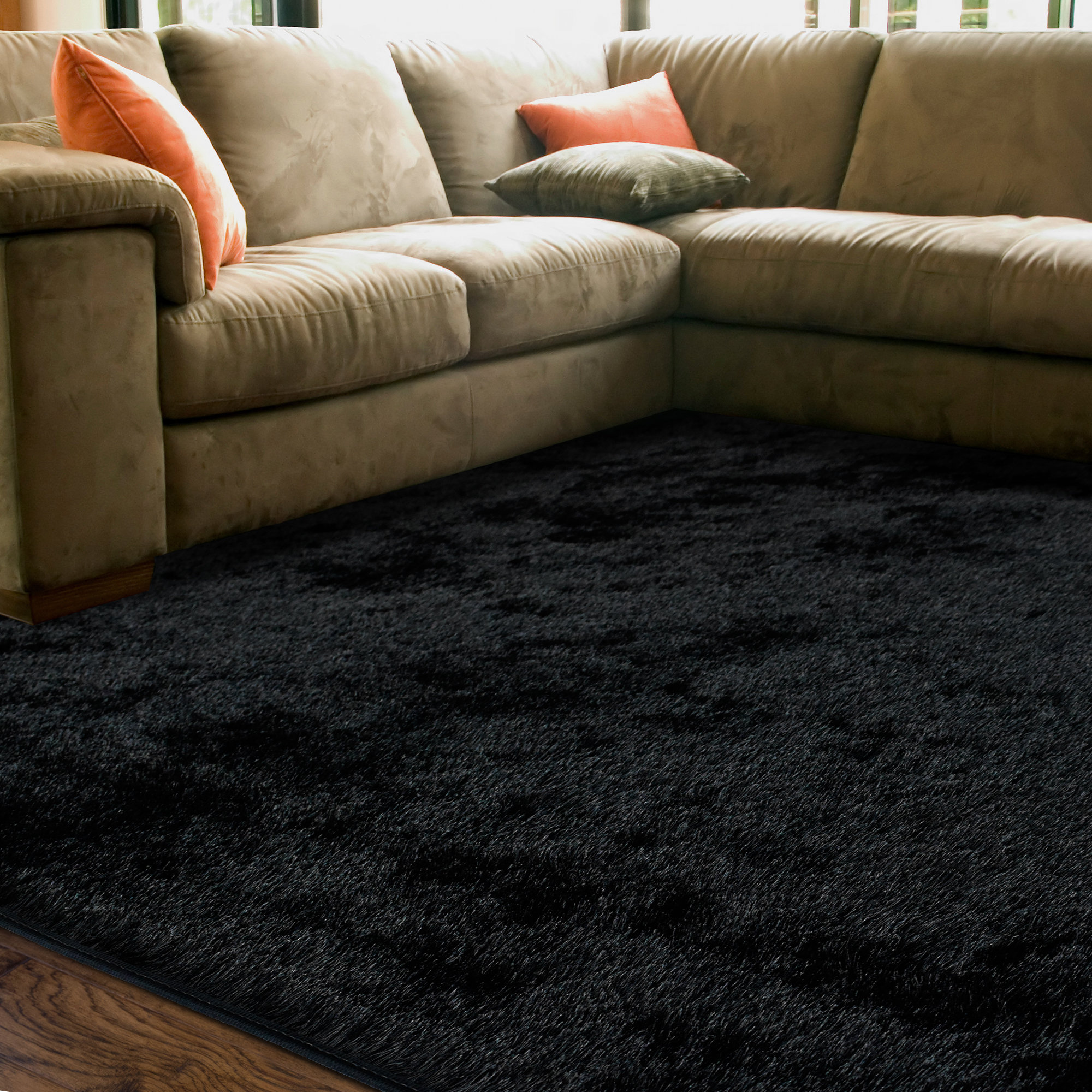 Rug Studio Metro Silk Black Area Rug & Reviews | Wayfair