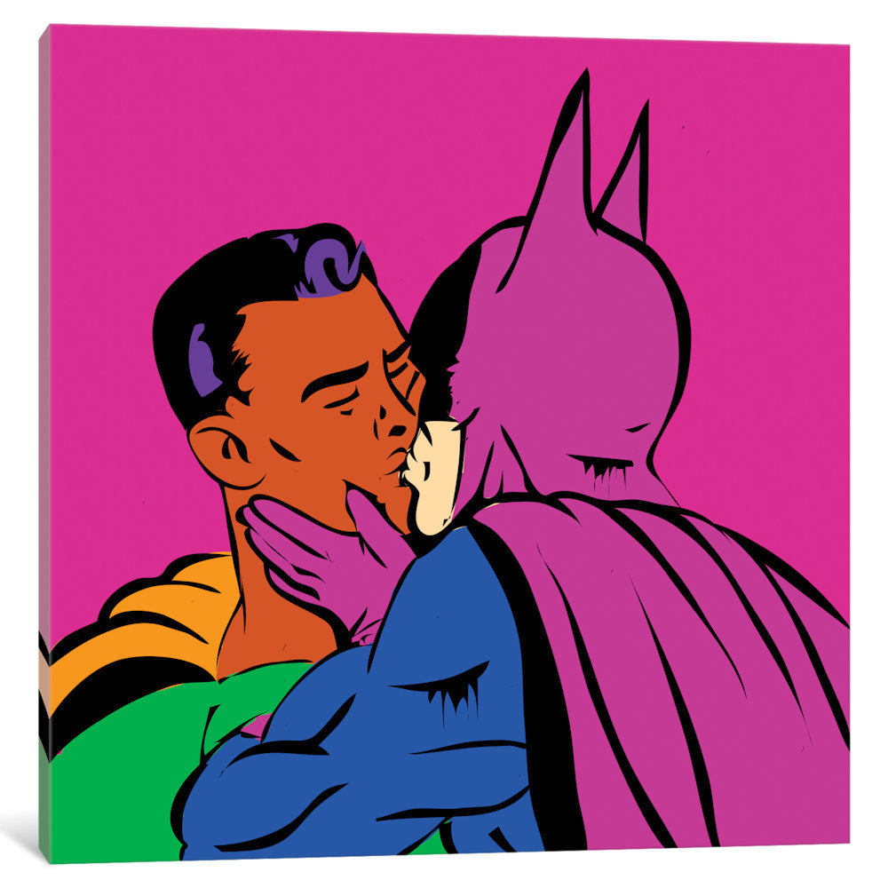 Icanvas Gay Batman And Superman By Technodrome1 Graphic Art On Wrapped Canvas Wayfair