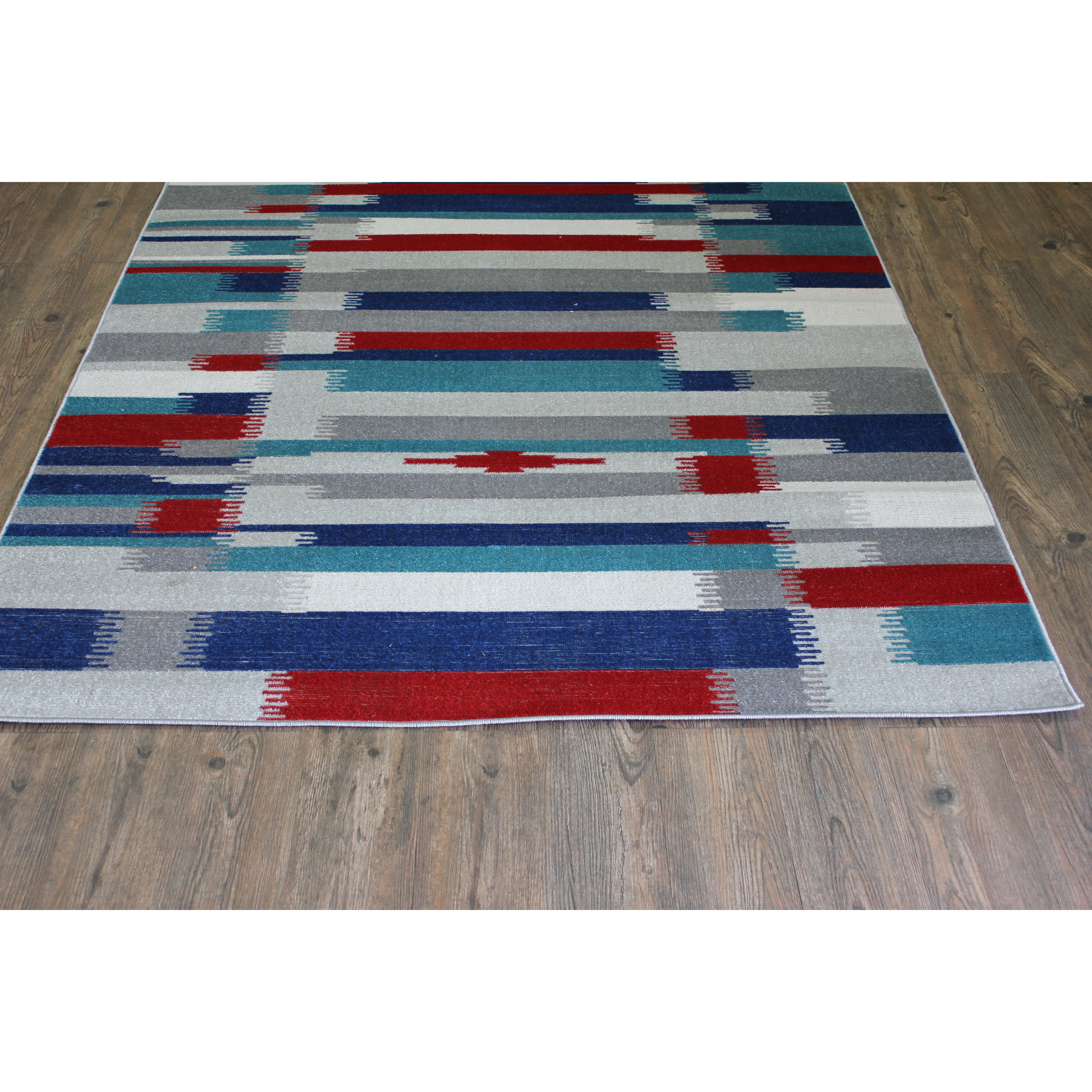 Rug Factory Plus Kilim Blue / Red Area Rug | Wayfair
