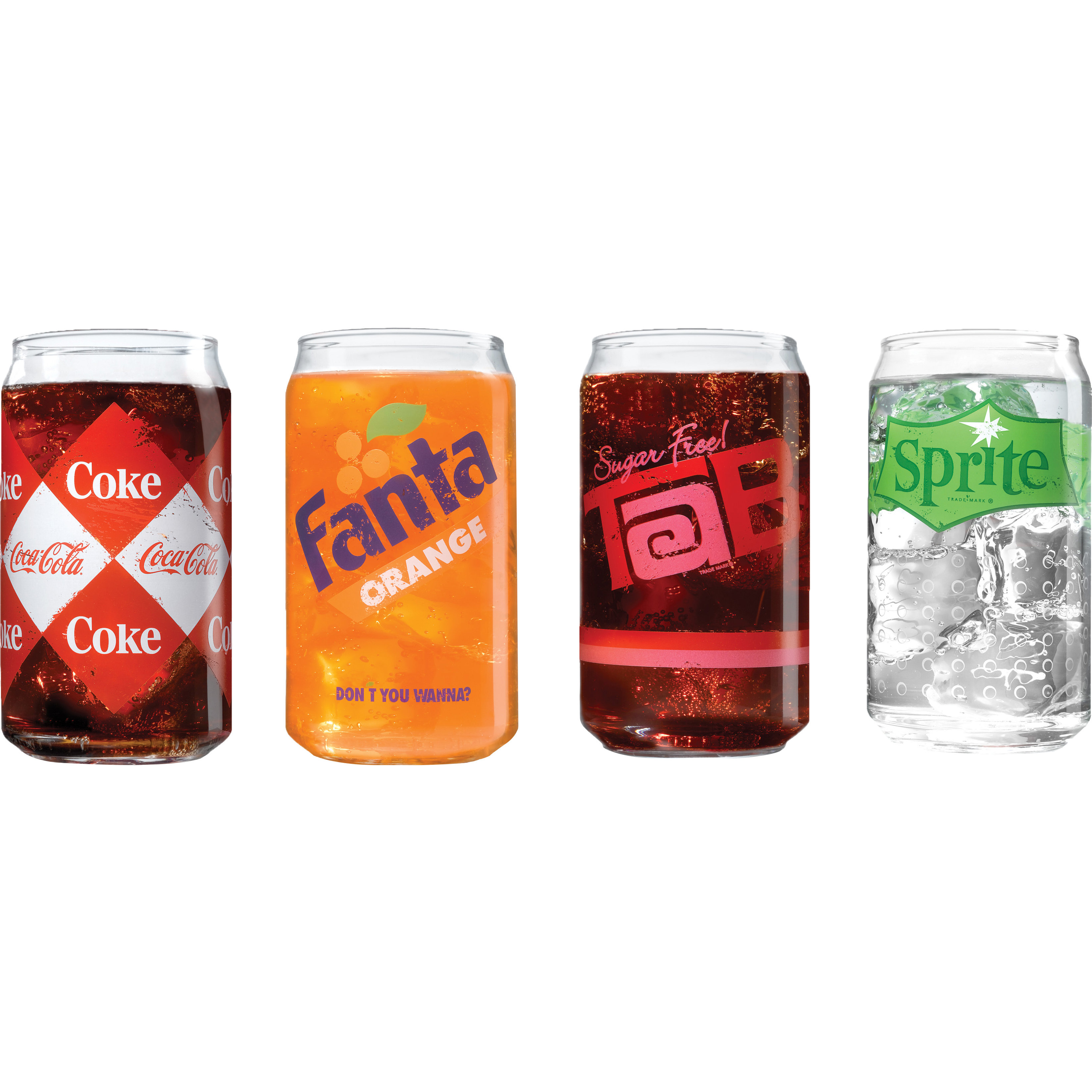 Luminarc Coca Cola Branded 16 Oz. Vintage Can Shaped Glass Set ...