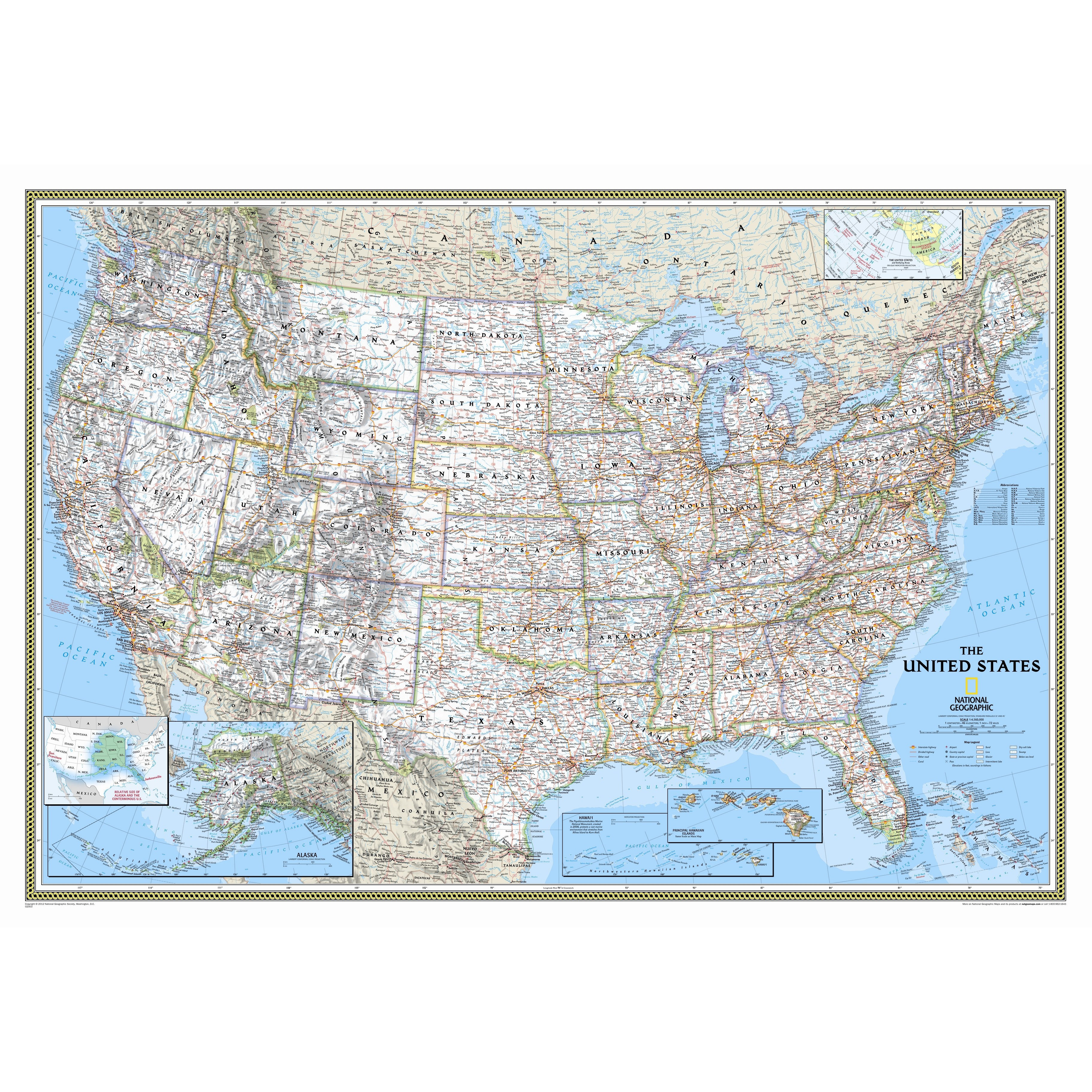 National Geographic Maps United States Classic Mural Map & Reviews ...