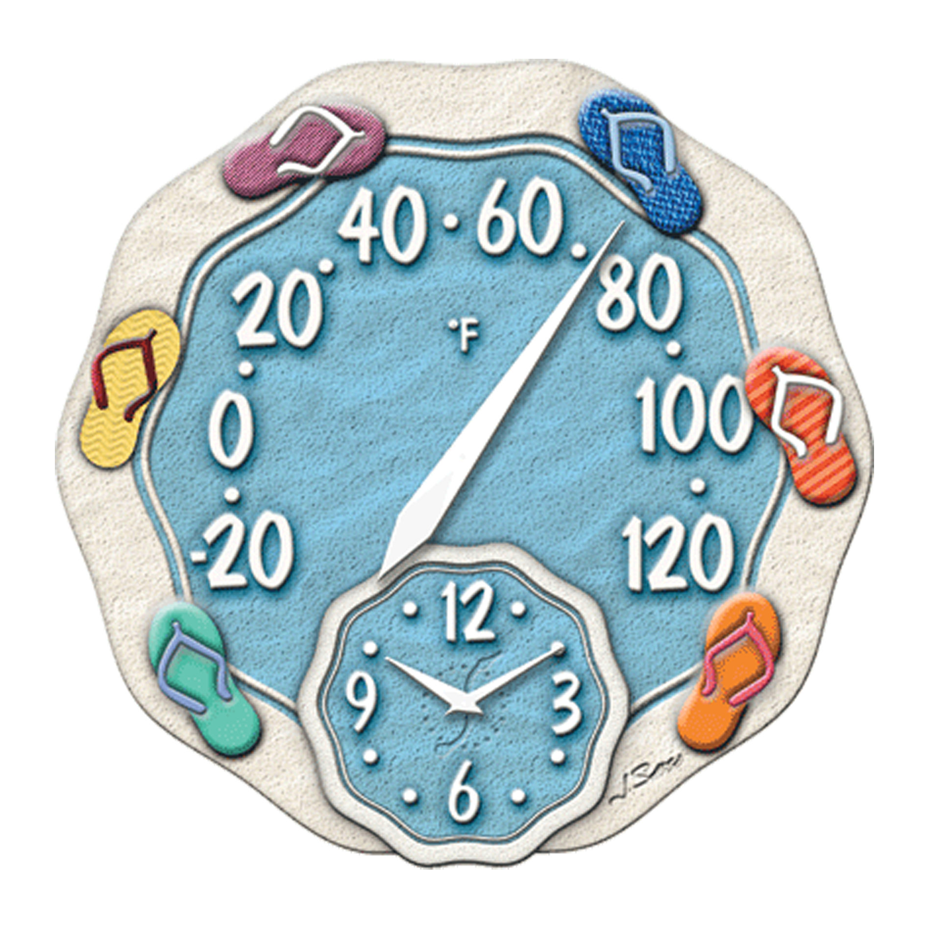 Taylor Springfield Precision Instruments 12" Thermometer Wall Clock ...