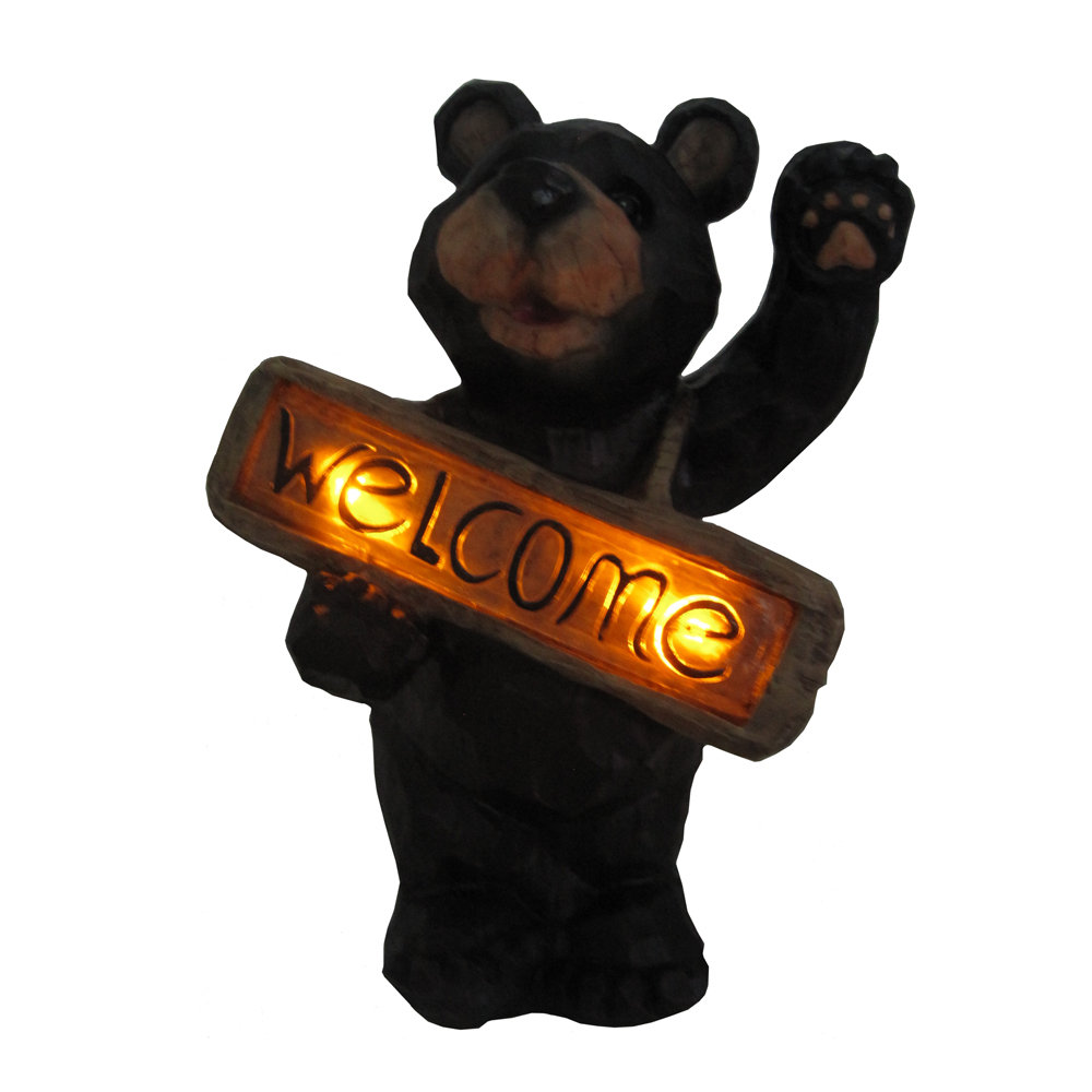 Smart Solar Solar Light Welcome Bear Sign & Reviews | Wayfair
